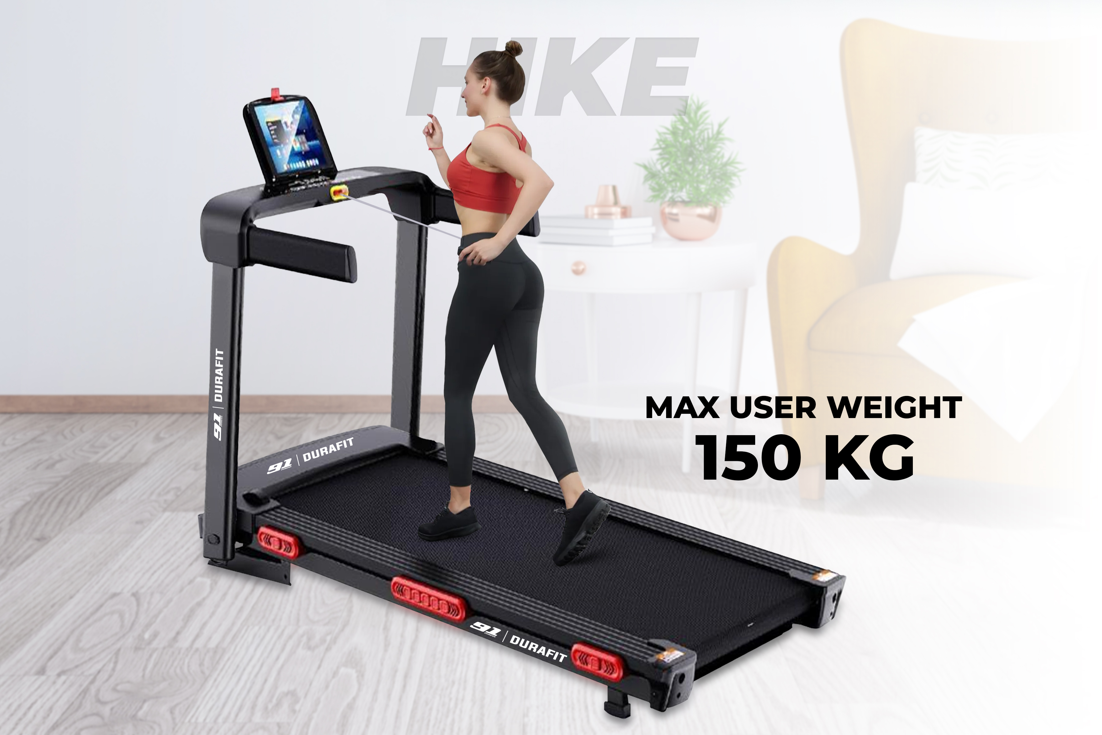 Buy Hike Single Function Treadmill by 91Fitness Online | 91 X Durafit ...