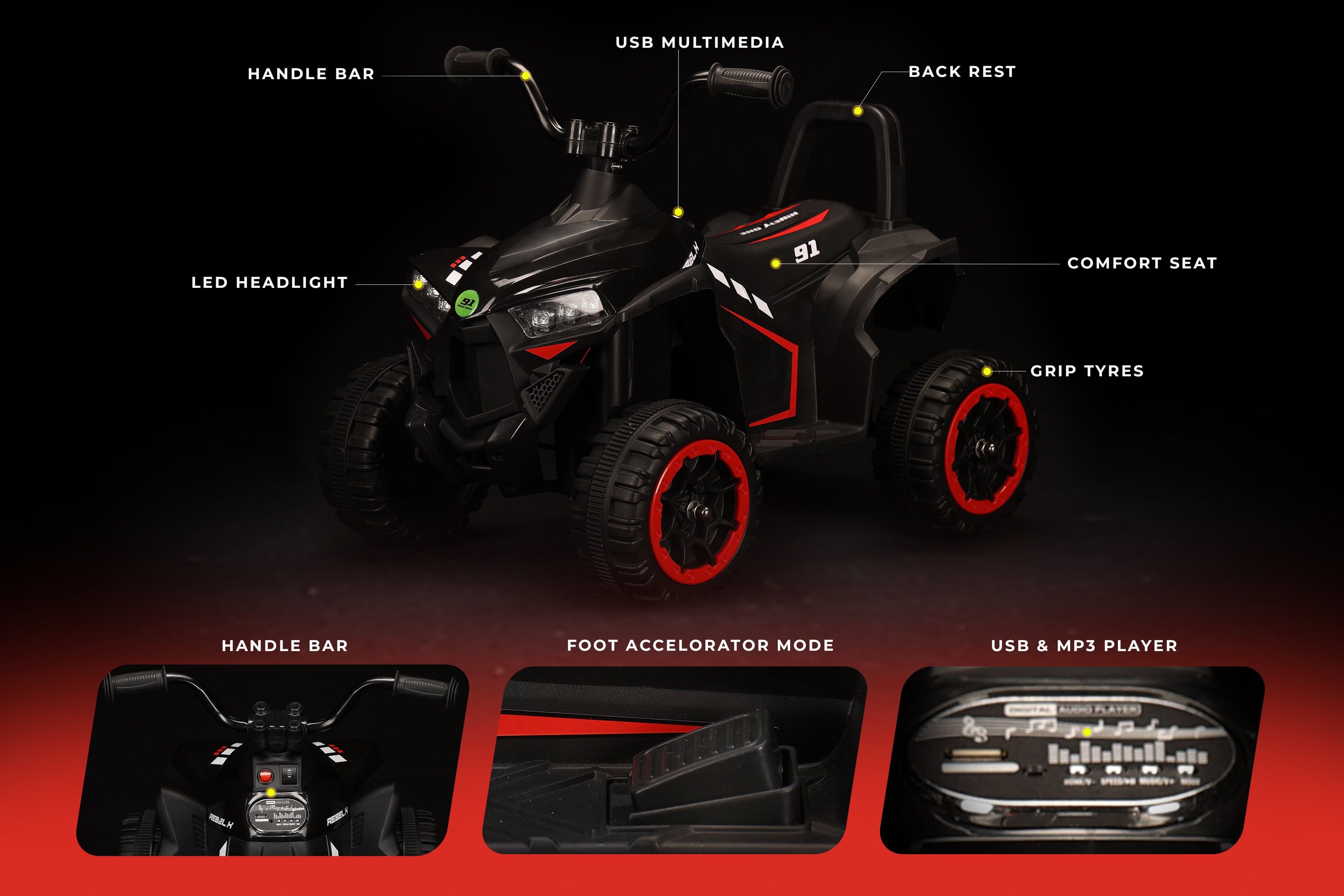 Buy Rebel X Ride-On ATV by 91 Online | Ninety One Ride Ons