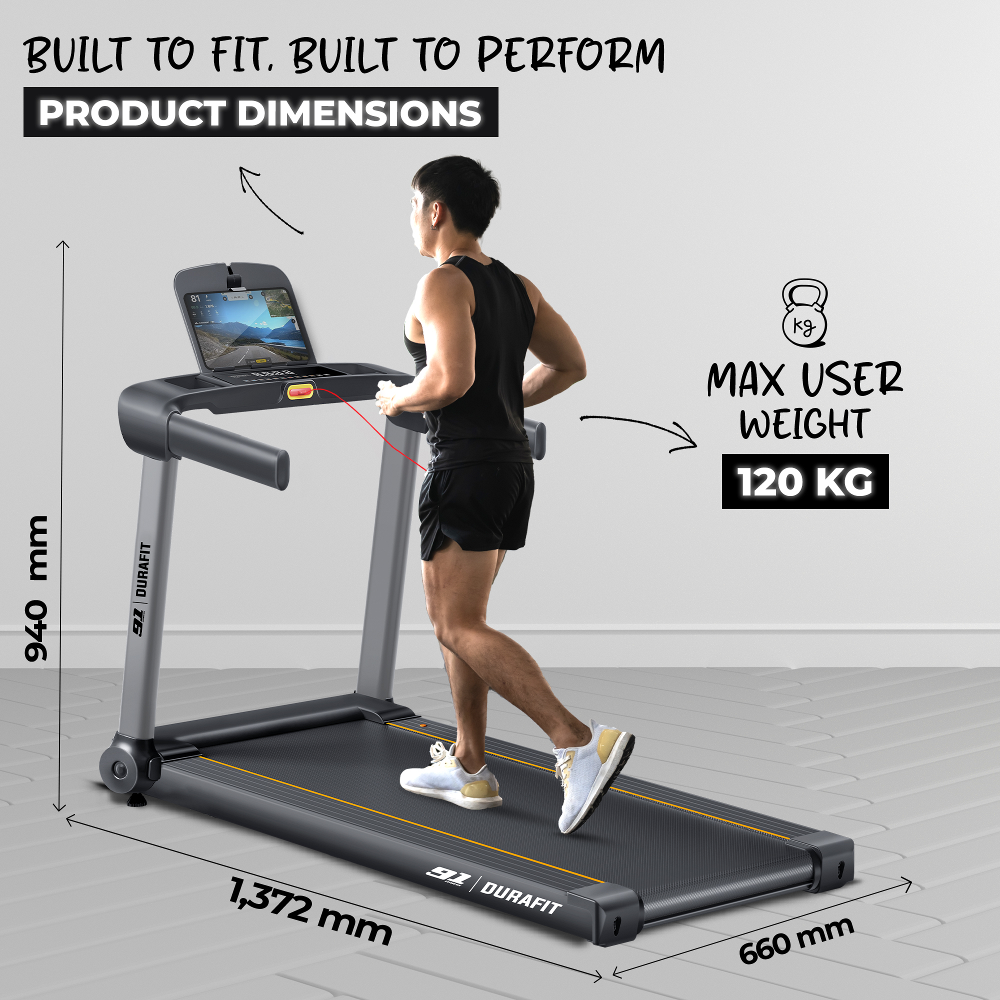 Buy Ace Pro Single Function Treadmill by 91Fitness Online | 91 X ...