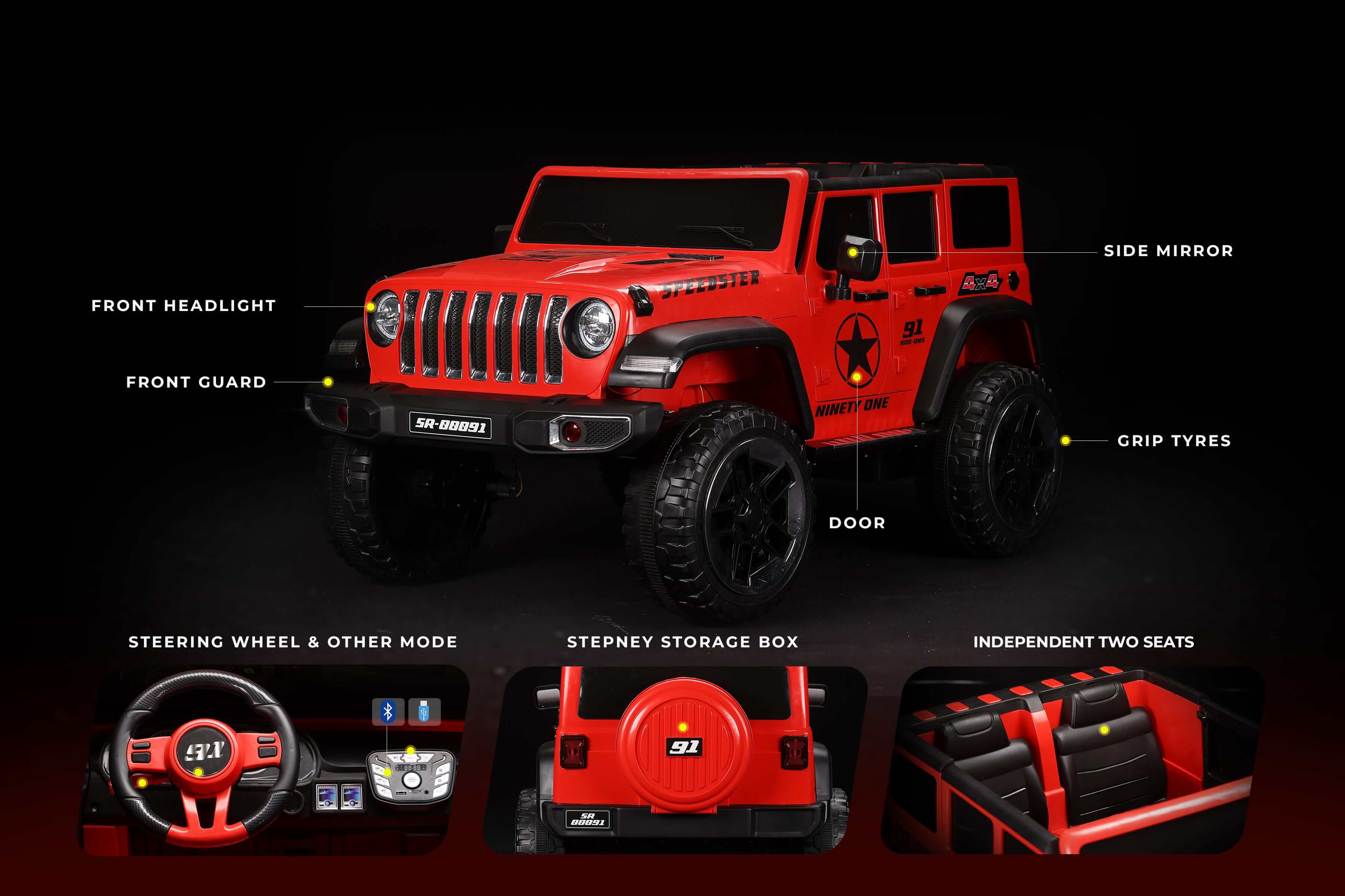 Buy Speedster Ride-On Jeep by 91 Online | Ninety One Ride Ons